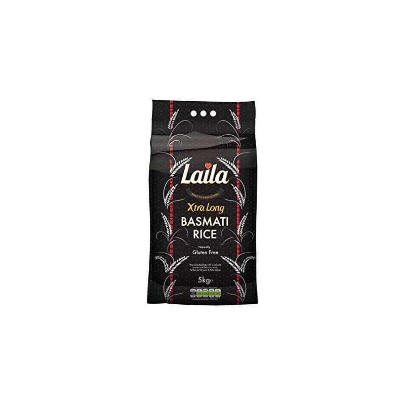 LAILA XTRA LONG GRAIN BASMATI RICE 5KG - Aekshea Foods Wholesale